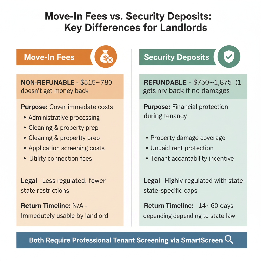 Move in Fees vs Security Deposit